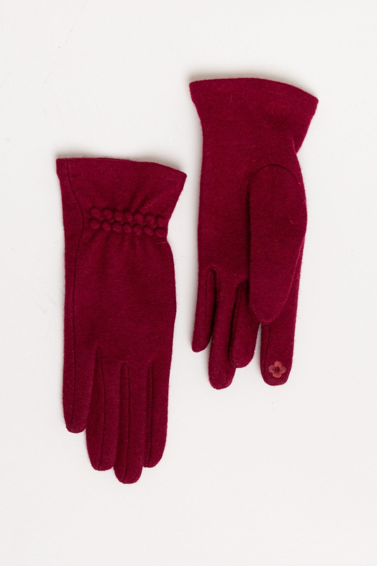 Red wooly gloves store